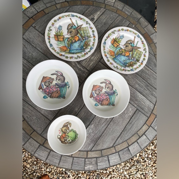 Oneida | Kitchen | Vintage Oneida Deluxe Peter Rabbit Childs Dishes 5 ...